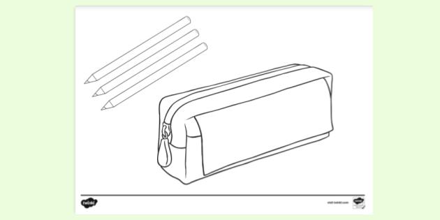 Pencil Case Colouring Sheet