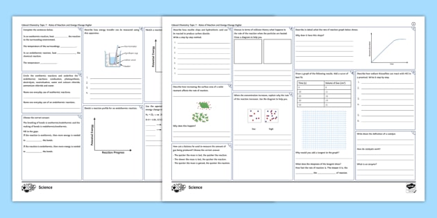 Edexcel GCSE Chemistry Topic 7: Rates of Reaction and Energy Change Higher