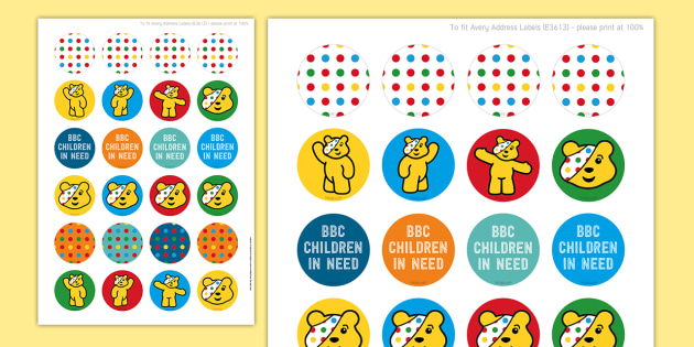 * NEW * BBC Children in Need Pudsey Stickers - Pudsey, blush, CiN, Children