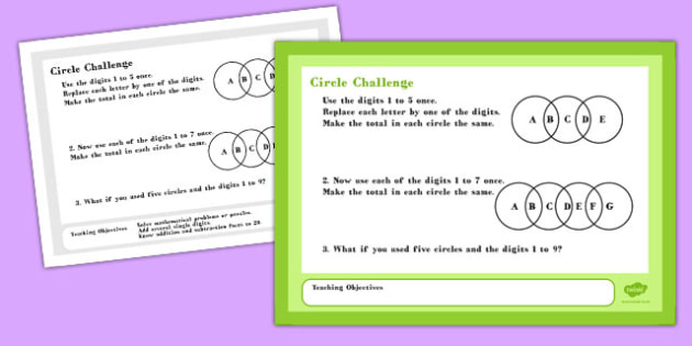 A4 Circle Maths Challenge Poster (teacher made)