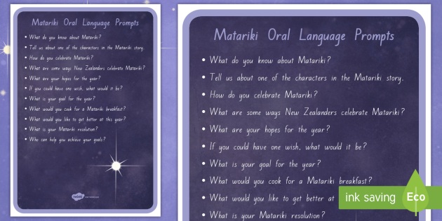Matariki Oral Language Prompt Poster (teacher made)