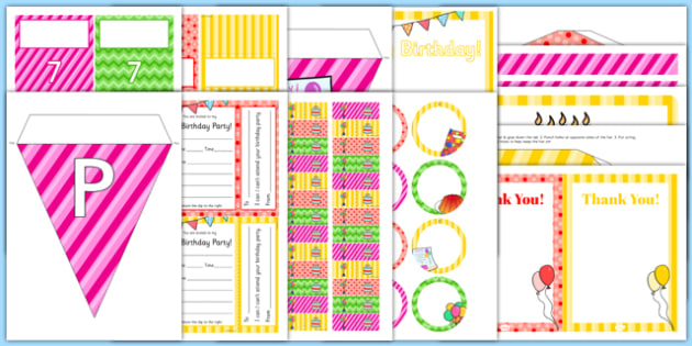 7th Birthday Party Pack