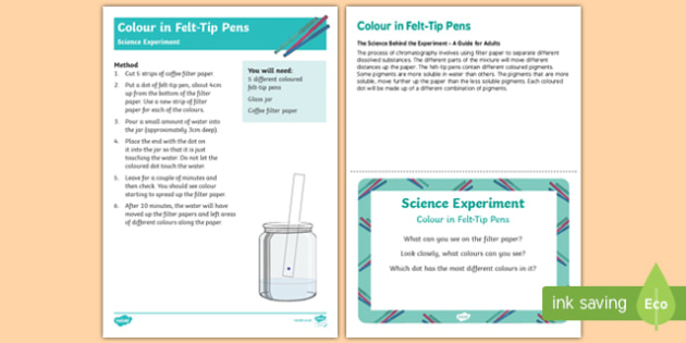 EYFS Colours in Felt-Tip Pens Science Experiment and Prompt Card Pack