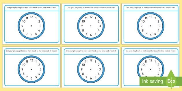 O'Clock and Half Past Time Playdough Mats (teacher made)