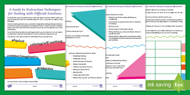 FREE! - A Guide to Distraction Techniques | Wellbeing | Twinkl Life