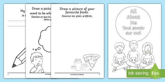 All About Me Activity Booklet English/French (teacher made)