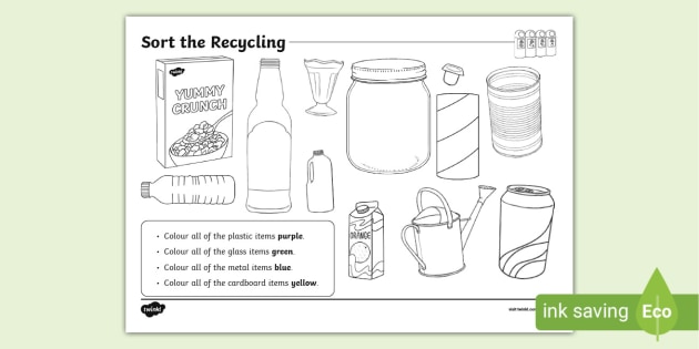 recycling coloring sheets