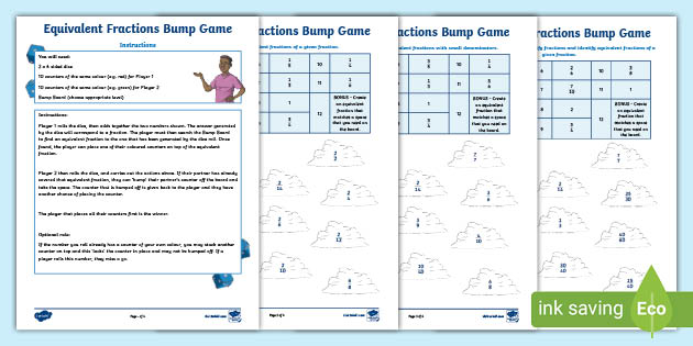 👉 Equivalent Fractions Bump Game (teacher made)