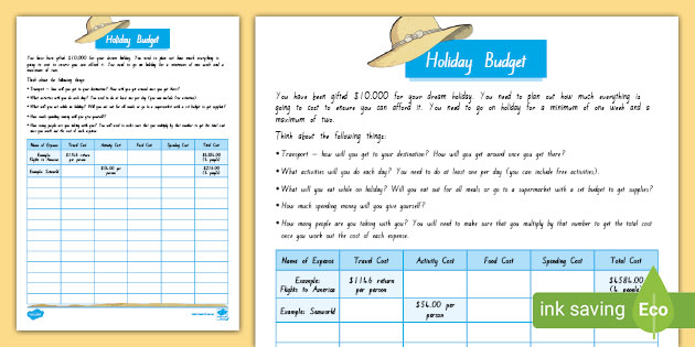 Creating a Holiday Budget (Teacher-Made)