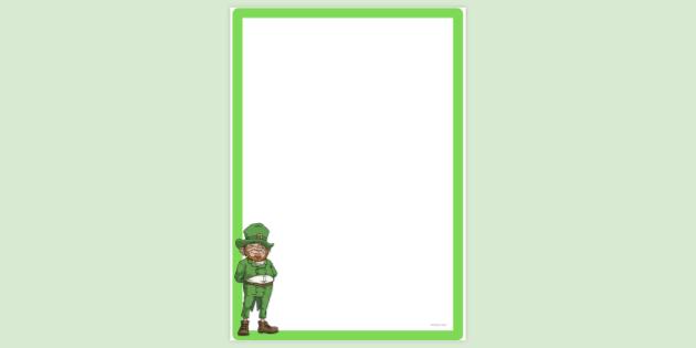 FREE! - Simple Blank Leprechaun Page Border | Page Borders | Twinkl