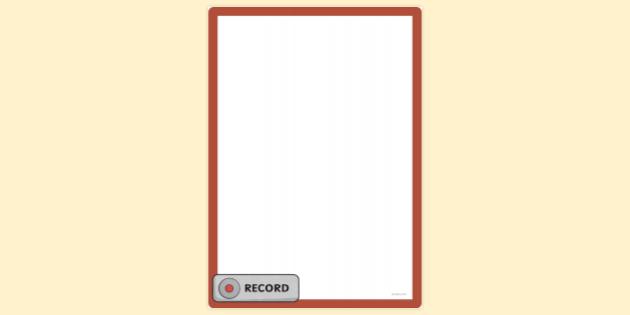 FREE! - Simple Blank Record Button Page Border | Save time planning
