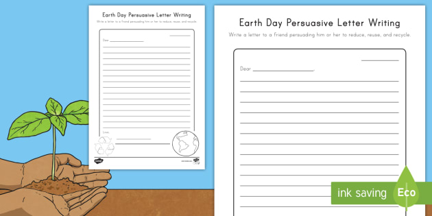 * NEW * Earth Day Persuasive Letter Writing Activity Sheet