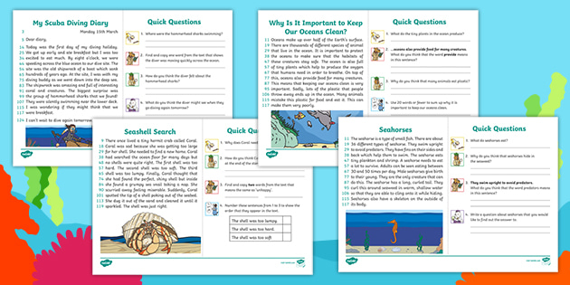 KS1 60-Second Reads: Under the Sea Activity Pack