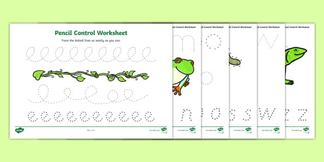 Jungle Themed Pencil Control Worksheets (teacher made)