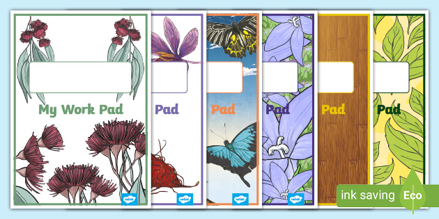 Teacher Work Pad Nature-Themed Front Covers (teacher made)