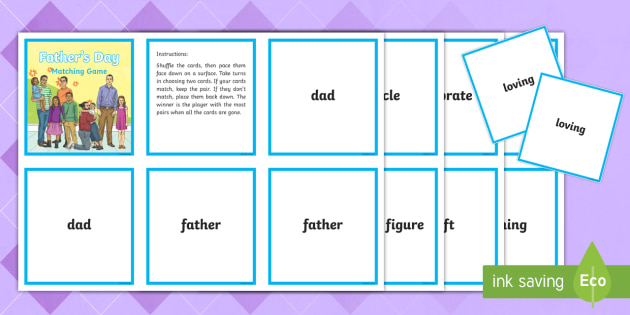 Father's Day Memory Game (teacher made)