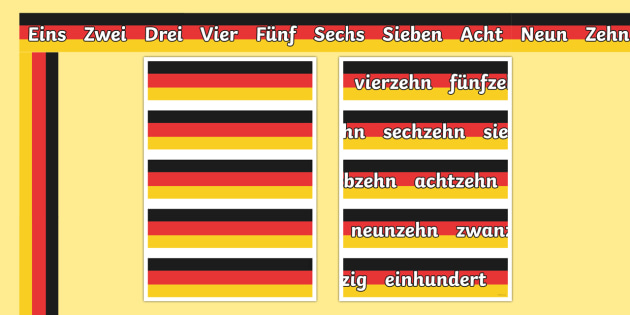Numbers In German Display Borders