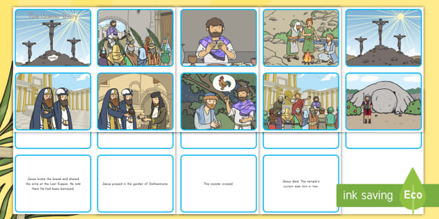 Easter Story Matching Sequencing Cards (creat de profesori)