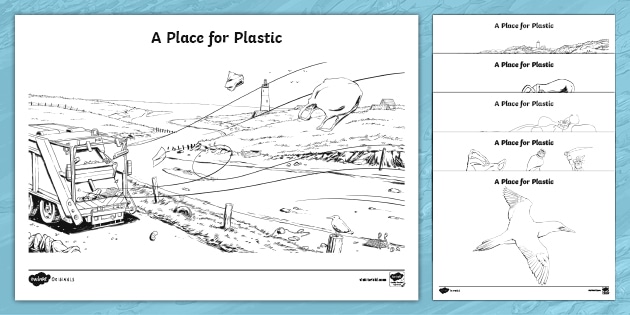 Ocean Pollution KS2 Colouring Pages (from 'A Place for Plastic')