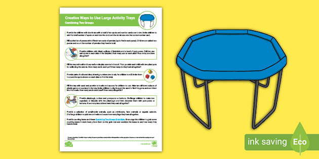 👉 EYFS Creative Ways to Use Large Activity Trays: Combining Two Groups