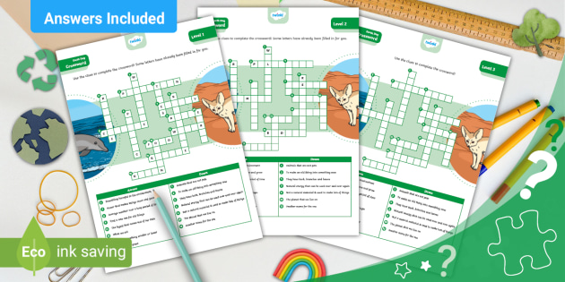 Earth Day Crossword Puzzle - AL - Kids - Twinkl Puzzled