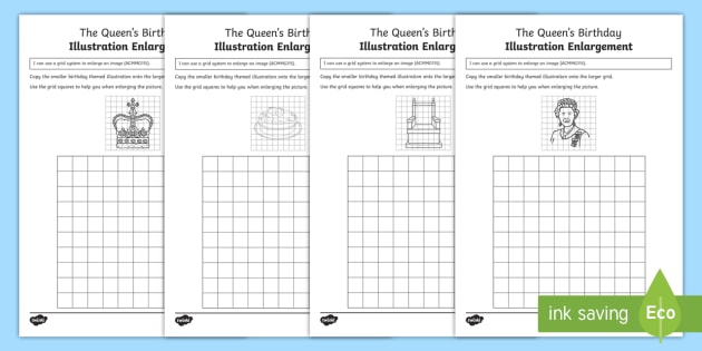 The Queen's Birthday Illustration Enlargement Worksheet / Worksheet