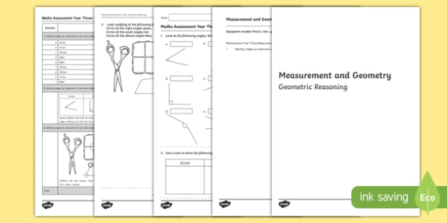 Year 3 Measurement and Geometry Geometric Reasoning Assessment