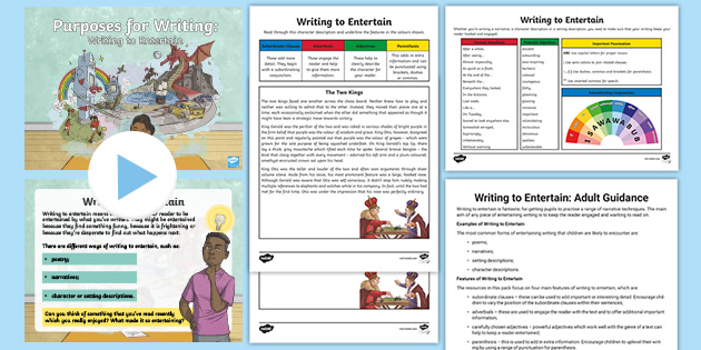 UKS2 Purposes for Writing: Writing to Entertain Resource Pack