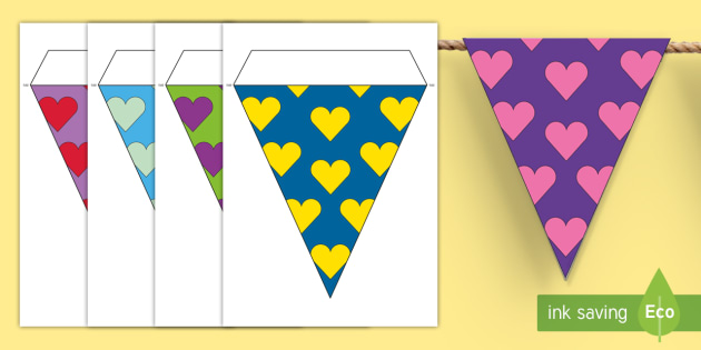 👉 Heart Bunting - Display Resources - Twinkl