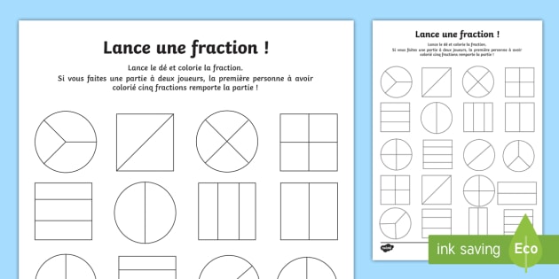 Fiche d'activités : Lance une fraction (teacher made)