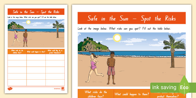 Safe in the Sun Worksheet (teacher made)