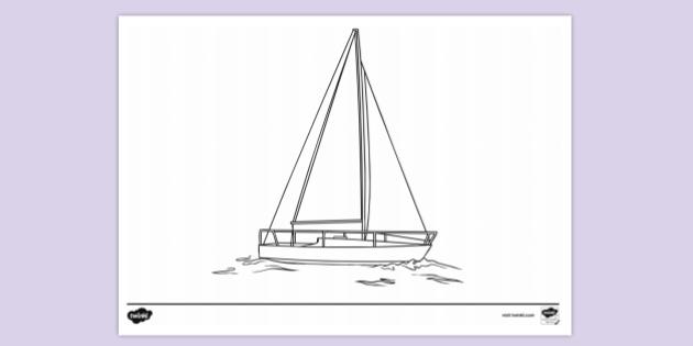 FREE! - Sail Boat Floating on Water Colouring Sheet | Colouring Sheets