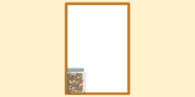 FREE! - Simple Blank Jar Full Of Sprouting Beans Page Border | Page ...