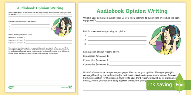 Audiobook Opinion Writing Template (Teacher-Made)