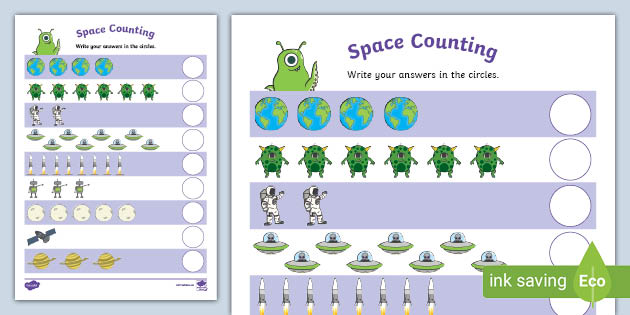 My Counting Space Worksheets Kindergarten (Teacher-Made)