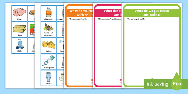 What Do We Put Inside Our Bodies Sorting Activity - sorting