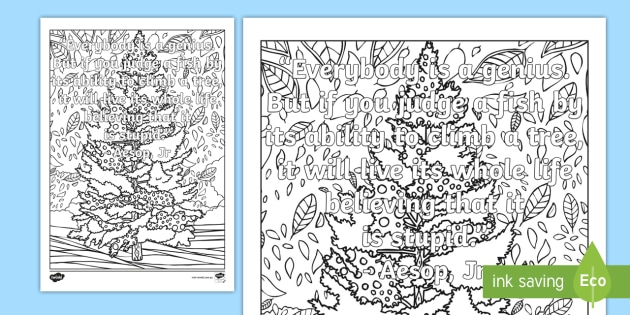 Everyone is a Genius Mindfulness Colouring Page