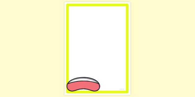 FREE! - 😊 Scared Emoji Mouth Page Border | Page Borders | Twinkl
