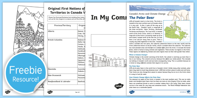 Free Canada Sample Teaching Resource Pack (teacher made)