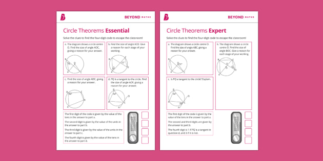 Escape the Room: Circle Theorems Differentiated Exit Tickets