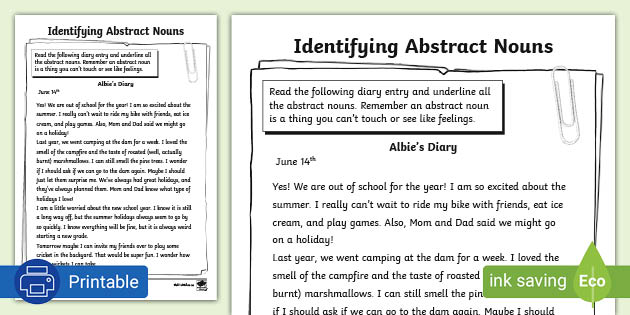 Identifying Abstract Nouns | Examples Of Abstract Nouns