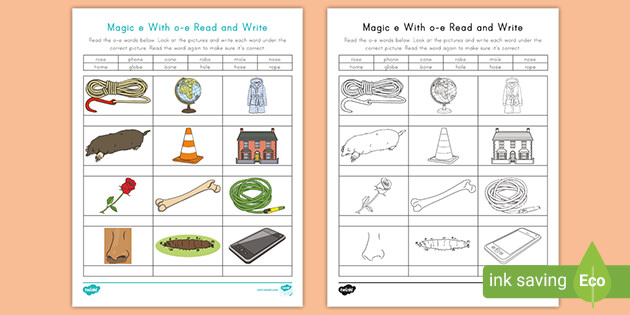 Magic e With o-e Read and Write Activity (teacher made)