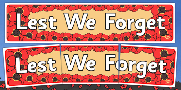 Lest We Forget Display Banner - Lest we forget, display, banner