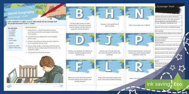 World Geography Scavenger Hunt
