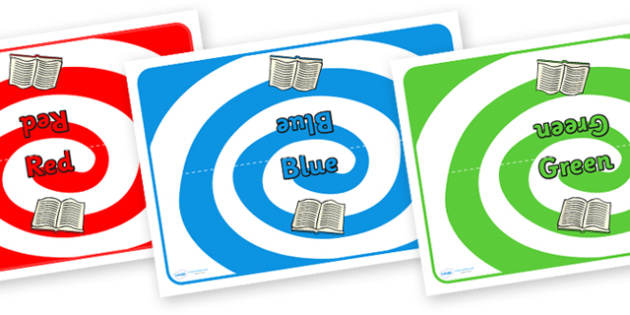 👉 Editable Class Group Table Signs (Colour Books)