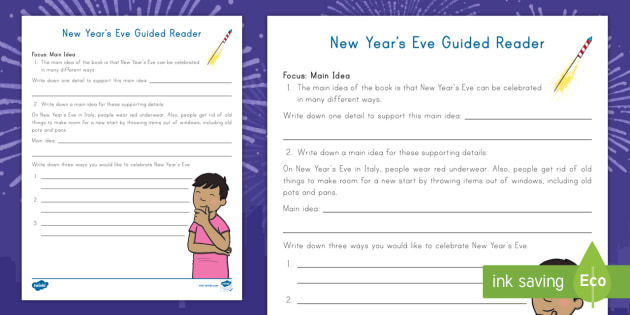 * NEW * New Year's Eve Celebration Guided Reader Teaching