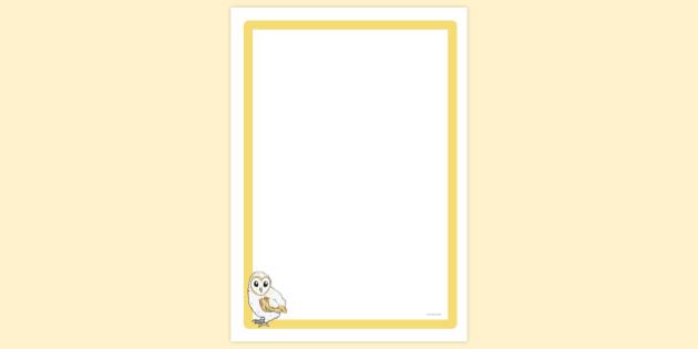 FREE! - Simple Blank Baby Owl Page Border | Page Borders | Twinkl