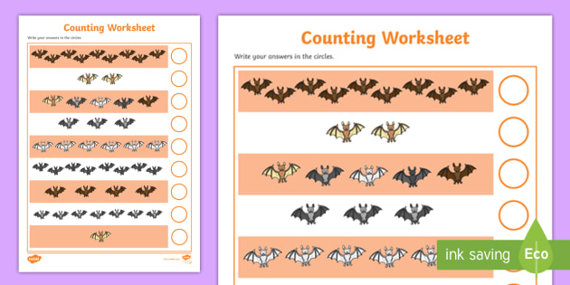 The Bats Counting Worksheet / Worksheet
