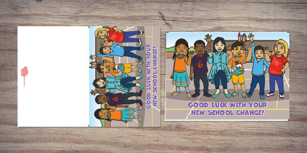 Good Luck with Your New School Change Card | Twinkl Party