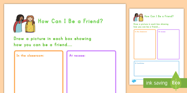 How Can I Be a Friend? Worksheet / Worksheet
